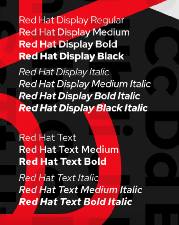 Tipografias Red Hat Display: una familia de fuentes para titulares y ...